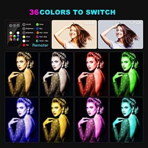 LUXCEO RGB LED Photography Lighting Portable Wand Handheld LED Video Light 1000 Lumens CRI 95+ USB Rechargeable with Remote Control, Carry Bag, Adjustable Color Temperature 3000K-6000K and 36 Colors