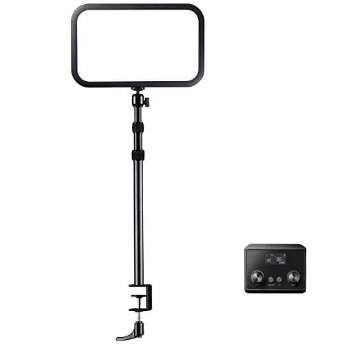 Godox ES45 Key Light, LED Video Light with Extendable Desk Stand, 0-100% Brightness & 2800-6500k Color Temperature Adjustment, APP/Remote Control, Soft Light Panel for Streaming, Zoom Calls, YouTube