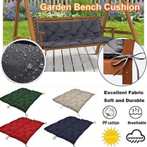 Swing Cushion Replacement, Thick Garden Bench Seat Cushion with Backrest, Sofa Seat Cushion Cover, Waterproof Mattress for Indoor Outdoor Bench for 2-3 Seater (Navy Blue, 40 x 60 inch)