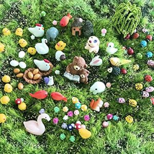 JKanruh 101 Pieces Miniature Animals,Fairy Garden Accessories,Miniature Toy Animals Ornament Kits Set for DIY,Fairy Garden Dollhouse,DIY Terrarium,Flower Pots Ornaments,Craft Decor