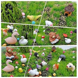 JKanruh 101 Pieces Miniature Animals,Fairy Garden Accessories,Miniature Toy Animals Ornament Kits Set for DIY,Fairy Garden Dollhouse,DIY Terrarium,Flower Pots Ornaments,Craft Decor