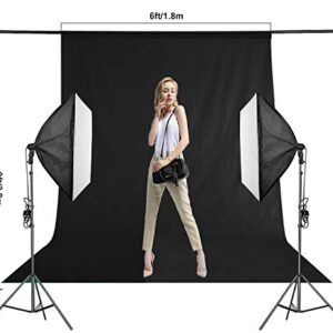 EMART Black Backdrop for Photography, Black Photo Background Screen, Black Sheet with 4 Clips for Photo Video Studio, Photoshoot, Zoom