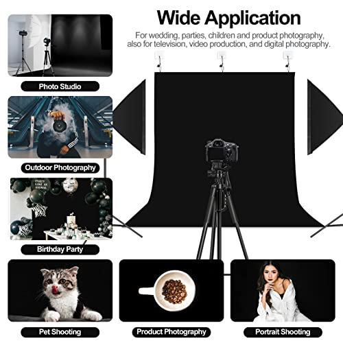 EMART Black Backdrop for Photography, Black Photo Background Screen, Black Sheet with 4 Clips for Photo Video Studio, Photoshoot, Zoom