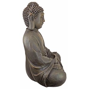 Design Toscano AL1614 Meditative Buddha of the Grand Temple Garden Statue, Medium 26 Inch, Dark Stone