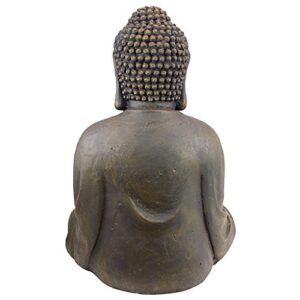 Design Toscano AL1614 Meditative Buddha of the Grand Temple Garden Statue, Medium 26 Inch, Dark Stone