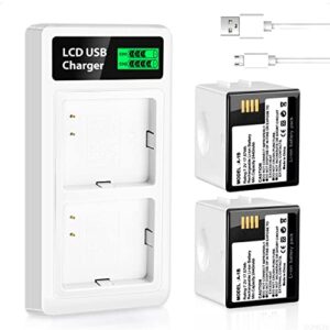 2- pack 2440mah rechargeable battery for arlo pro arlo pro 2 camera, with dual lcd usb battery charger station and micro-usb cable