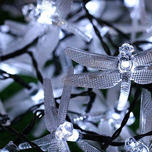 21ft 30LED Dragonfly Solar Powered String Lights, Outdoor Solar Fairy Lights Solar Waterproof Decoration Light for Home, Garden, Patio, Christmas Tree, Flower, Lawn, Festival