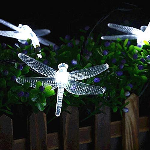 21ft 30LED Dragonfly Solar Powered String Lights, Outdoor Solar Fairy Lights Solar Waterproof Decoration Light for Home, Garden, Patio, Christmas Tree, Flower, Lawn, Festival