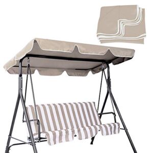 Swing Canopy Replacement, Waterproof Swing Top Cover Canopy 300D Replacement Garden Patio Porch Yard Outdoor, Top Cover Only. 77''x43'' (Khaki), White,green