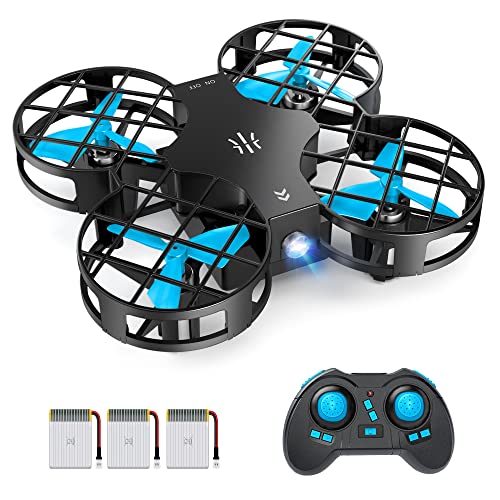 UranHub Mini Drone for Kids, Indoor Beginner Drone RC Quadcopter Helicopter with Altitude Hold, Headless Mode, 3D Flip, Speed Adjustment and 3 Batteries