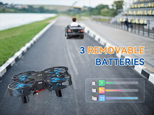 UranHub Mini Drone for Kids, Indoor Beginner Drone RC Quadcopter Helicopter with Altitude Hold, Headless Mode, 3D Flip, Speed Adjustment and 3 Batteries