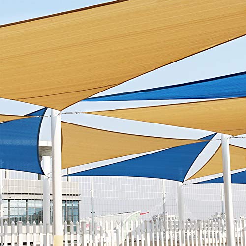 SHADE SPRING Rectangle 10' x13' Sand Sun Shade Sail 185GSM UV Blocking Canopy Awning for Outdoor Patio Garden Backyard