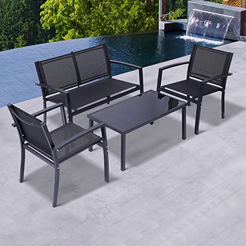 Patio Furniture Set: Patio Outdoor Set, Patio Chair Set of 4, Outdoor Table and Chairs, Patio Chairs, Balcony Furniture