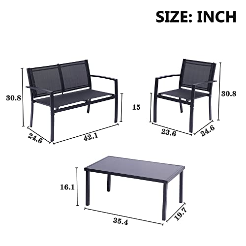 Patio Furniture Set: Patio Outdoor Set, Patio Chair Set of 4, Outdoor Table and Chairs, Patio Chairs, Balcony Furniture