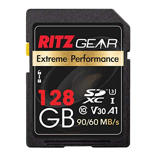 Extreme Performance High Speed UHS-I SDXC 128GB SD Card 90/60 MB/S U3 A1 Class-10 V30 Memory Card for SD Devices That can Capture Full HD, 3D, and 4K Video as Well as raw Photography