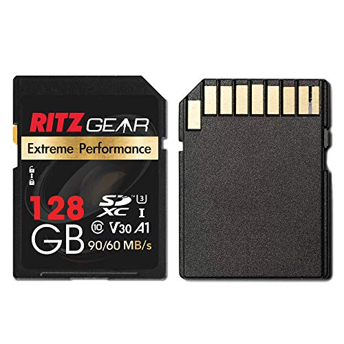 Extreme Performance High Speed UHS-I SDXC 128GB SD Card 90/60 MB/S U3 A1 Class-10 V30 Memory Card for SD Devices That can Capture Full HD, 3D, and 4K Video as Well as raw Photography