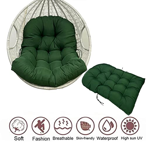 BOOMSHY Waterproof Swing Egg Chair Cushion 47 X 35In Indoor/Outdoor Hammock Chair Cushion Washable Hanging Basket Seat Cushion (Only Cushion) (Peacock Blue)