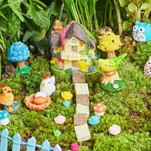 GTPHOM Miniature Fairy Garden Accessories, Fairy Garden Kit with Villa House, Garden Animal Figurines, Micro Landscape Ornaments Kit, Terrarium Kit, DIY Fairy Kit, Fairy Garden Gift (73 Pieces)