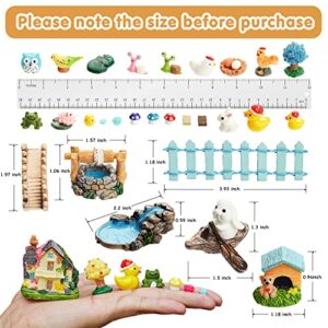 GTPHOM Miniature Fairy Garden Accessories, Fairy Garden Kit with Villa House, Garden Animal Figurines, Micro Landscape Ornaments Kit, Terrarium Kit, DIY Fairy Kit, Fairy Garden Gift (73 Pieces)