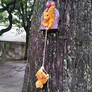 etlemonde climbing squirrel statue outdoor garden pendant decoration tree hugger yard decoration whimsical art resin statue sculpture