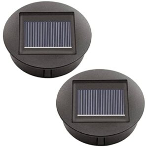 oagsln 2packs replacement solar light parts, waterproof solar light tops, decorative led solar panel lantern lights for outdoor hanging lanterns garden patio lighting, warm light (2.9 inch)