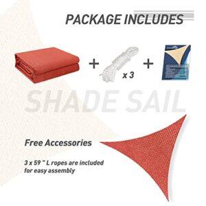 EAGLE PEAK Sun Shade Sail Triangle Canopy 16' x 16' x 16' UV Block Awning for Outdoor Patio Lawn Garden Backyard Deck (Terra)