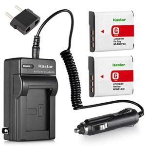 kastar battery (2-pack) and charger for sony np-bg1, np-fg1 and cyber-shot dsc-w120, w220, w150, dsc-h3, dsc-h7, dsc-h9, dsc-h10, dsc-h20, dsc-h50, dsc-h55, dsc-h70, dsc-hx5v, hx7v, hx9v, hx10v, hx30v