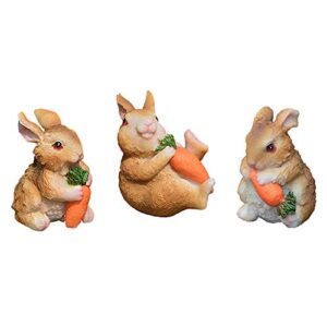 maomia miniature bunnies 3 pcs fairy garden rabbit figurines easter bunnies statue micro landscape decoration plant flower pots ornaments