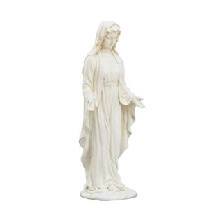 LuxenHome Virgin Mary Statue, 30'' Religious Garden Statue Art, Virgen De Guadalupe Statues, Angel Figurines Large Garden Statues, Outdoor Statues, Garden Sculptures, Outdoor Garden Decorations, Ivory