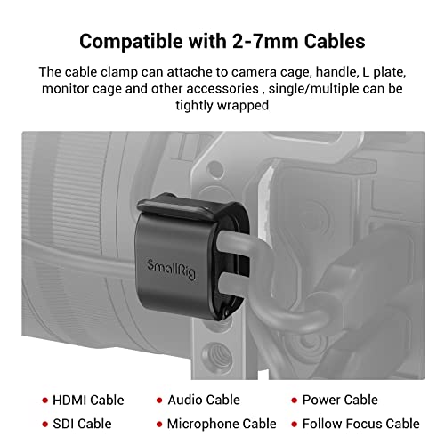 SmallRig Camera Cable Clamp (4 pcs) for HDMI / SDI / Microphone Cable, DSLR Camera Cable Lock Mount Support 2-7mm Cable - 3685