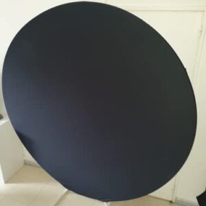 DASHAN Pure Black 7.2x7.2ft Polyester Round Backdrop Black Theme Photography Background Adult Men Boy Anniversary Party Birthday Party Banquet Activities Decoration Photo Booth Props Banner Supplies