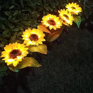 ZHUPIG Solar Solar Sunflower Lights Outdoor 2 Pack, Solar Garden Lights Landscape Pathway Lights Decorative Stake, Auto ON/Off, Waterproof LED Solar Powered Lights for Patio Lawn Garden Yard