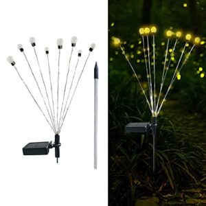 camidy 2 pack solar garden lights, solar powered firefly lights outdoor waterproof, solar starburst swaying lights, solar outdoor decor lights for pathway, landscape, yard, patio