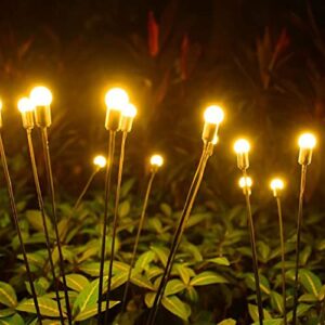 Camidy 2 Pack Solar Garden Lights, Solar Powered Firefly Lights Outdoor Waterproof, Solar Starburst Swaying Lights, Solar Outdoor Decor Lights for Pathway, Landscape, Yard, Patio