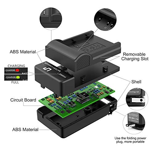 EN-EL3e Battery Charger Pack, LP Replacement for Nikon EN EL3e, EL3, EL3a, MH-18, MH-18a, MH-19, Compatible with Nikon D700, D300s, D300, D200, D100, D90, D80, D70s, D70, D50, MB-D200, MB-D10 & More