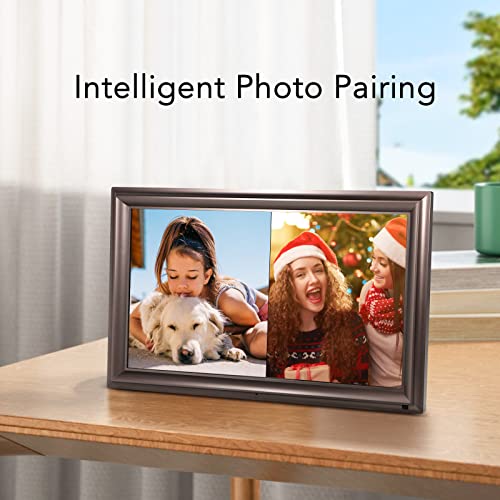 Canupfarm 32GB Digital Picture frame 15.6 Inch, Large Digital Photo Frame with 1920*1080 IPS Touchscreen, Smart Photo Pairing, Auto-Rotate, Wall Mountable, Motion Sensor, Share via Email, PC and App