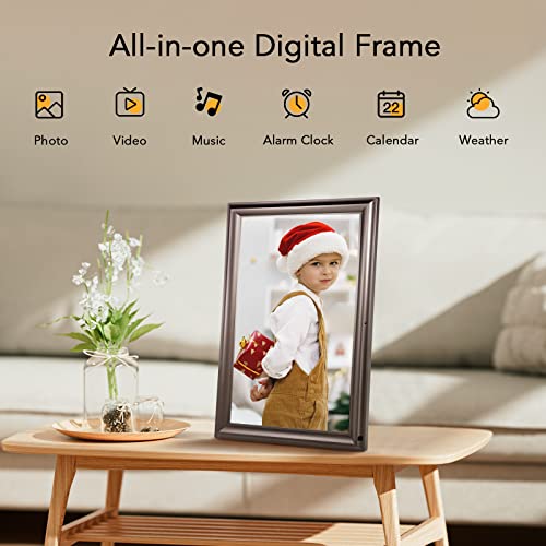 Canupfarm 32GB Digital Picture frame 15.6 Inch, Large Digital Photo Frame with 1920*1080 IPS Touchscreen, Smart Photo Pairing, Auto-Rotate, Wall Mountable, Motion Sensor, Share via Email, PC and App