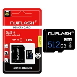 TF Card 512GB Micro SD Card 512GB Memory Card 512GB High Speed with A SD Card Adapter for Android Smart-Phones,Tablets,Camera,Drone,Dash Cam