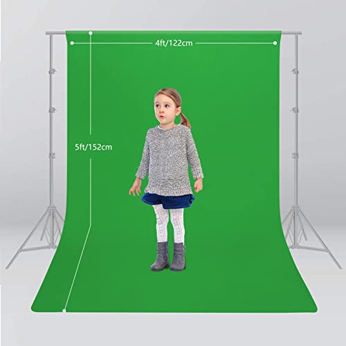 WENMER Backdrops, Green Screen Photo Backdrops for Photoshoot, Chromakey Green Photography Backdrops, Background for Photography, 4 x 5 FT