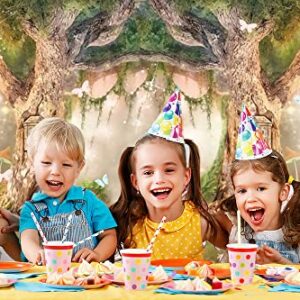 Leowefowa 10x6.5ft Enchanted Forest Backdrop Fairy Tale Forest Enchanted Garden Photography Background for Girl 1st Birthday Baby Shower Party Photoshoots Newborn Kids Children Cake Smash Studio Props