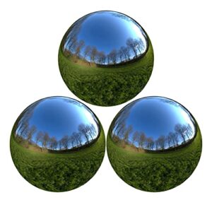 merrynine 304 stainless steel gaze ball, mirror polished hollow ball, reflective decorative ball for outdoor garden, pond, indoor furniture decoration (3, 3 inch)