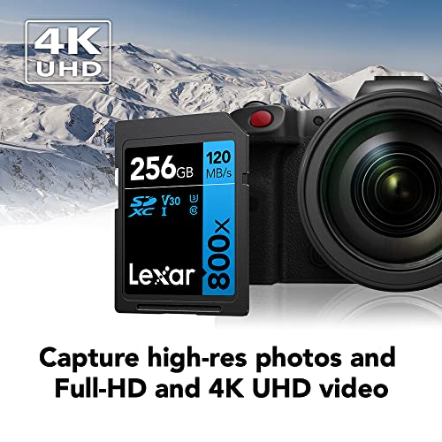 Lexar High-Performance 800x 32GB (2-Pack) SDXC UHS-I Memory Cards, C10, U1, V10, Full-HD & 4K Video, Up to 120MB/s Read, for Point-and-Shoot Cameras, Mid-Range DSLR, HD Camcorder (LSD0800032G-B2NNU)