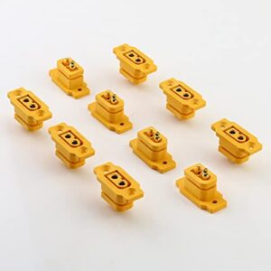 amass 10 pcs xt60e-f mountable xt60e female plug connector for rc drone aircraft fpv racing drone