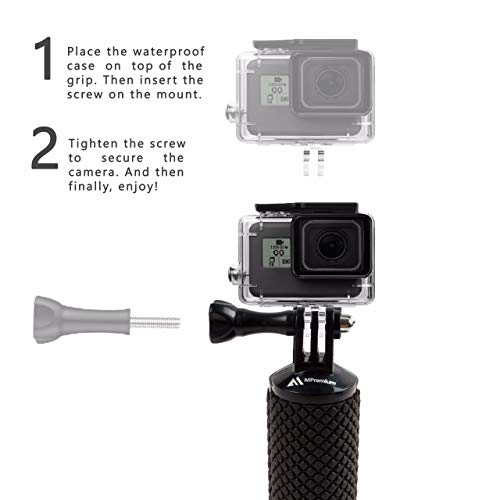 Waterproof Floating Hand Grip Compatible with GoPro Hero 11 10 9 8 7 6 5 4 3+ 2 1 Session Black Silver Camera Handler & Handle Mount Accessories Kit & Water for Water Sport and Action Cameras (Green)