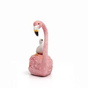 Pink Flamingo and Egret Garden Statues Sculptures, Mini Pink Flamingo Lawn Ornaments Tabletop Statue Resin Birds Yard Art Outdoor Statue, for Home, Bookshelf Patio