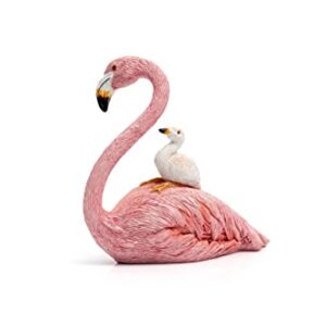 Pink Flamingo and Egret Garden Statues Sculptures, Mini Pink Flamingo Lawn Ornaments Tabletop Statue Resin Birds Yard Art Outdoor Statue, for Home, Bookshelf Patio