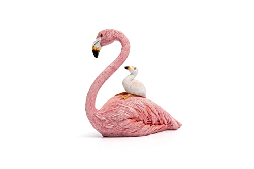 Pink Flamingo and Egret Garden Statues Sculptures, Mini Pink Flamingo Lawn Ornaments Tabletop Statue Resin Birds Yard Art Outdoor Statue, for Home, Bookshelf Patio