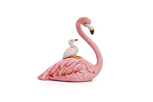 Pink Flamingo and Egret Garden Statues Sculptures, Mini Pink Flamingo Lawn Ornaments Tabletop Statue Resin Birds Yard Art Outdoor Statue, for Home, Bookshelf Patio