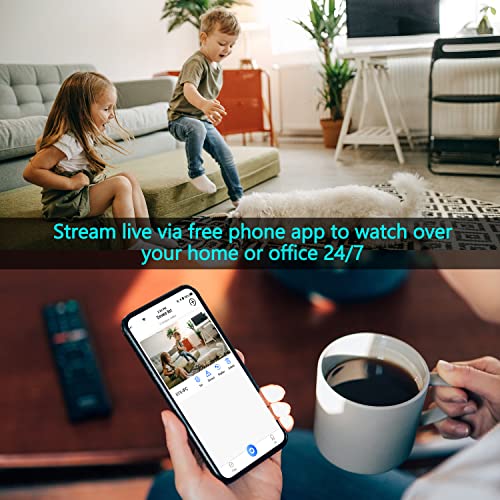 Hidden Camera with 32G SD Card, 1080P WiFi Spy Camera Hide in Bluetooth Speaker, Nanny Cam with 180° Rotating Lens, App Live Stream, Remote View, Motion Detection Notification, Self Video Recording