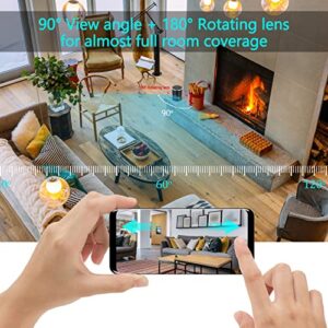 Hidden Camera with 32G SD Card, 1080P WiFi Spy Camera Hide in Bluetooth Speaker, Nanny Cam with 180° Rotating Lens, App Live Stream, Remote View, Motion Detection Notification, Self Video Recording